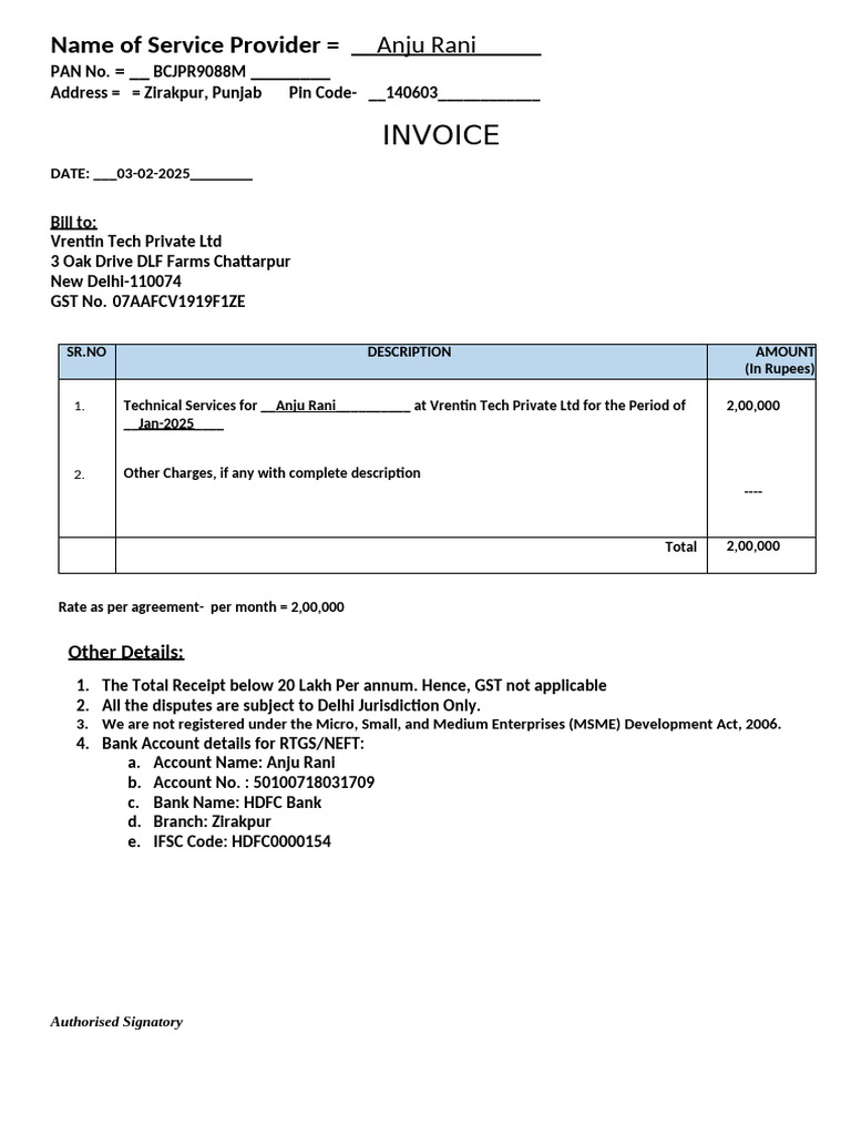 Jan24 Working Invoice-Format Jashan Bansal | PDF