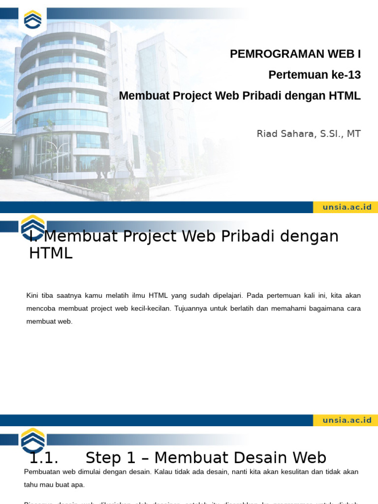 Proyek Web Pribadi dengan HTML | PDF