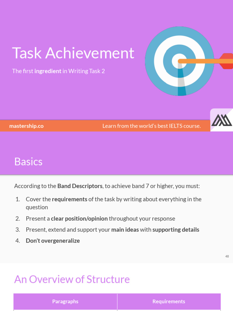 MASTERCLASS IELTS Writing Task 2 02-Ingredients Slides | PDF | Verb | Subject (Grammar)