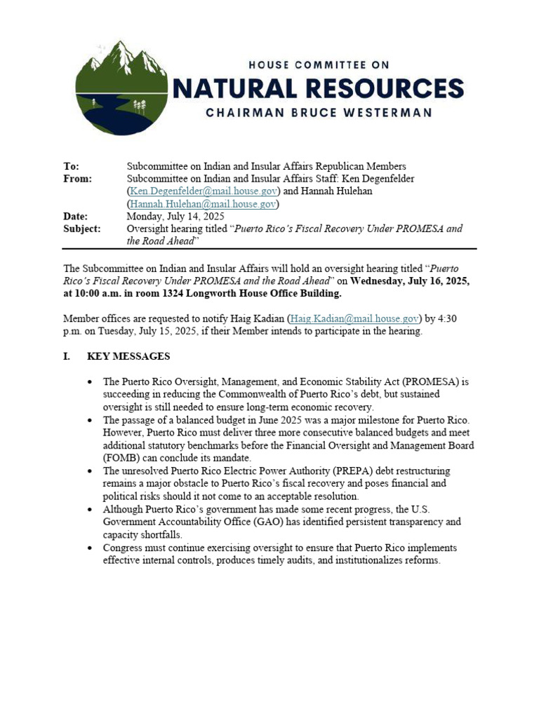 HHRG 119 Ii24 20250716 SD002 | PDF | Puerto Rico | Government Budget ...