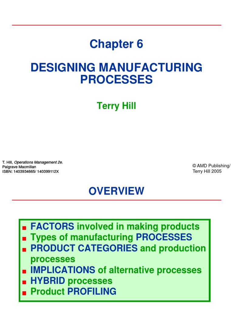 6 - Designing Manufacturing Processes - Hill - Product Profiling | PDF ...
