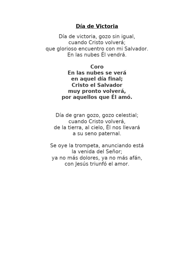 Letra del Día de Victoria | PDF