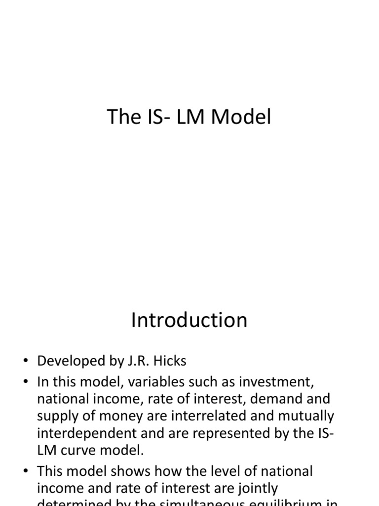 The IS - LM Curve | PDF | Demand For Money | Economic Equilibrium