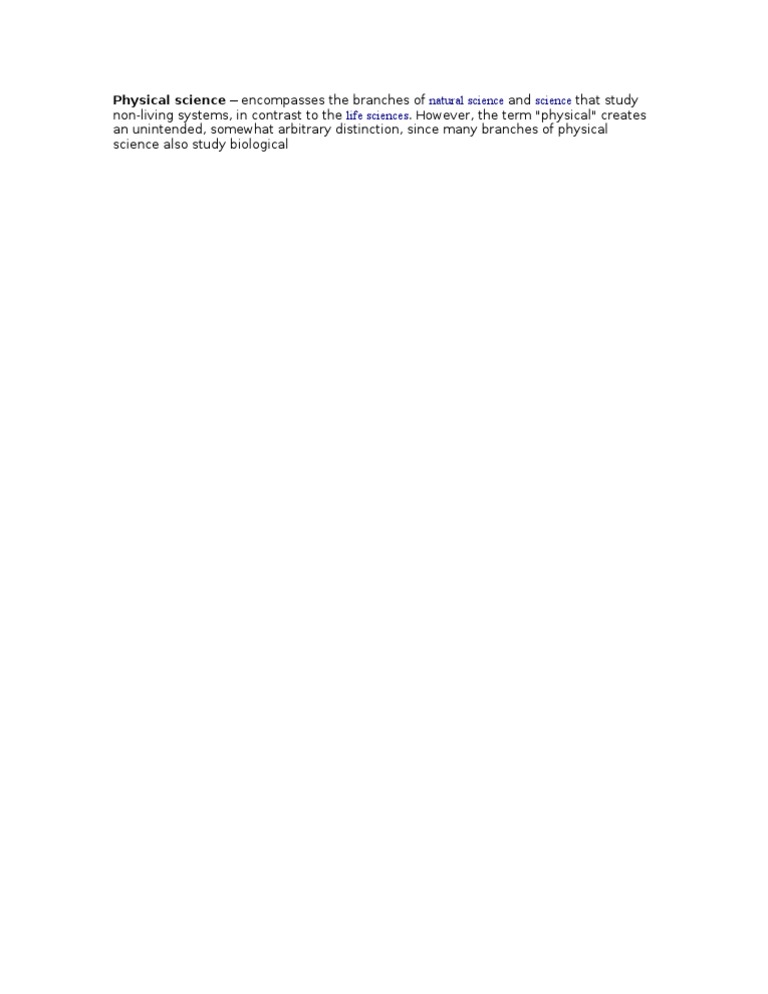 Understanding Physical Science Branches | PDF | Social Science