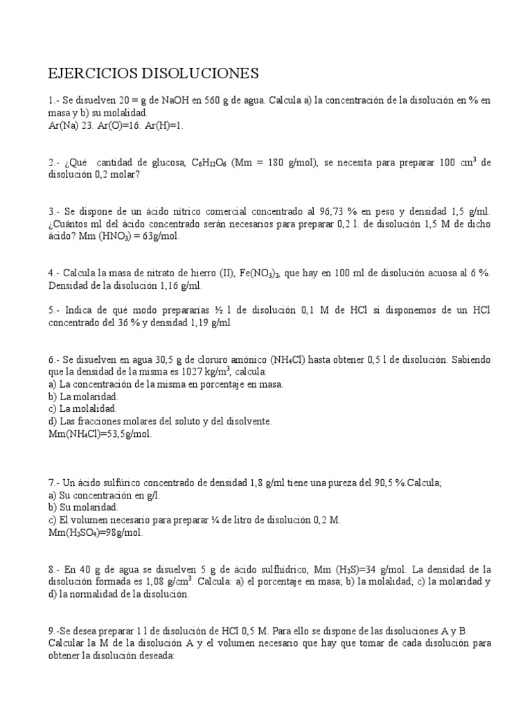 Disoluciones 1 | PDF