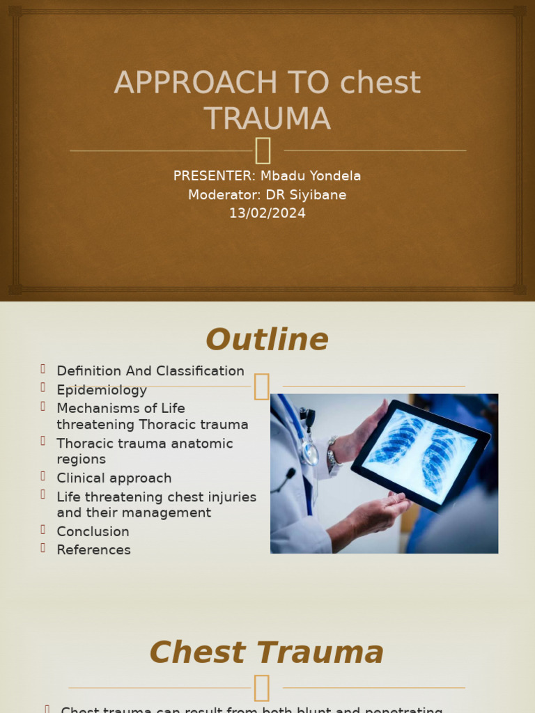 Chest Trauma Management Overview | PDF | Thorax | Major Trauma