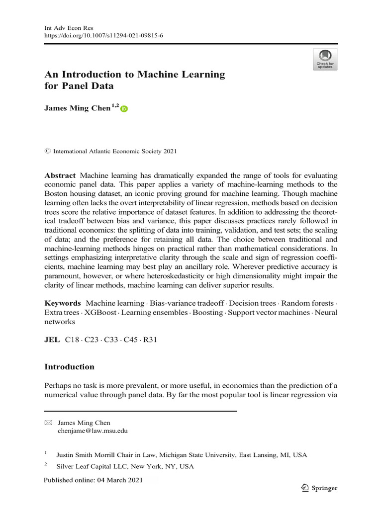 Chen 2021 | PDF | Machine Learning | Regression Analysis
