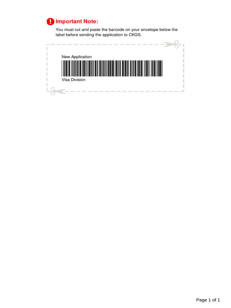 Visa Application Barcode Instructions | PDF