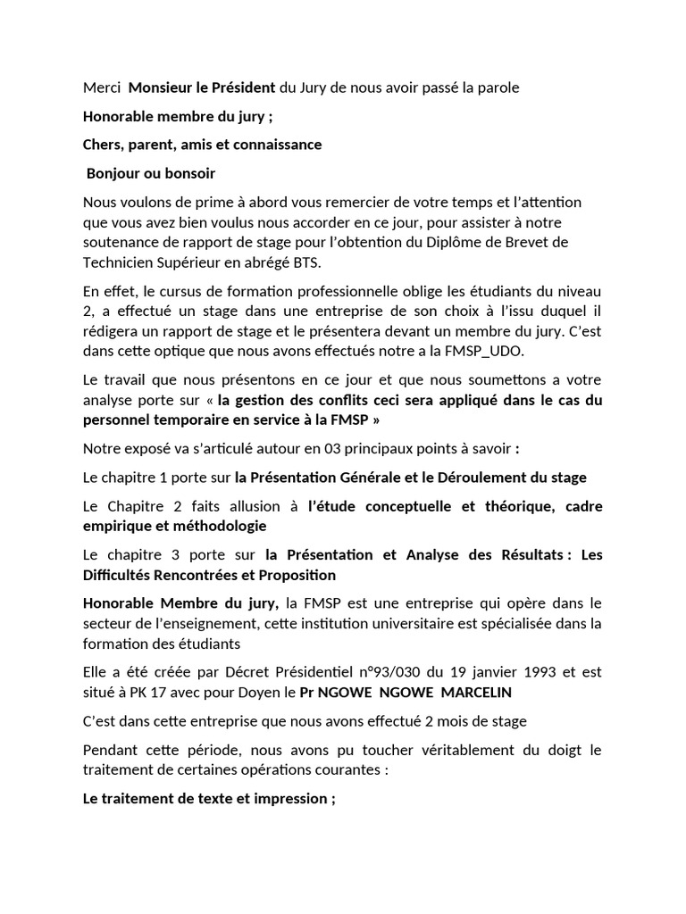 Gestion des conflits au sein de la FMSP | PDF | Résolution de conflit