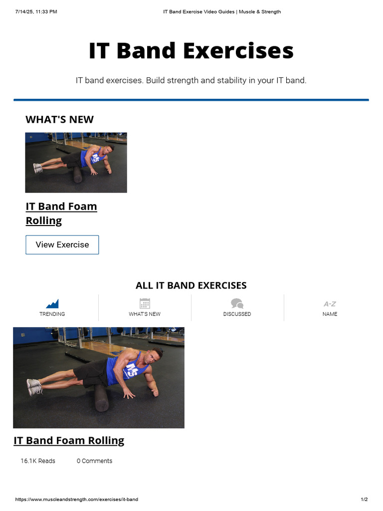 IT Band Exercise Video Guides - Muscle & Strength | PDF
