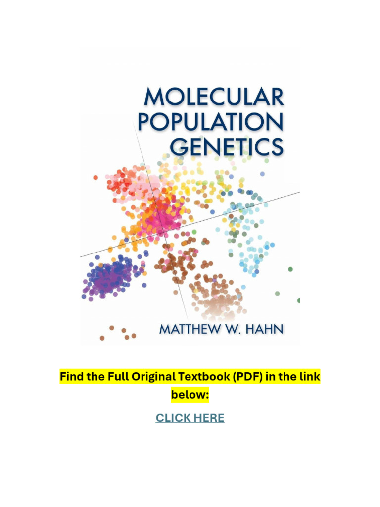 Molecular Population Genetics 1st Edition | PDF | Mutation | Natural Selection