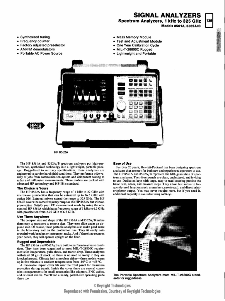 Keysight 8561A Datasheet | PDF