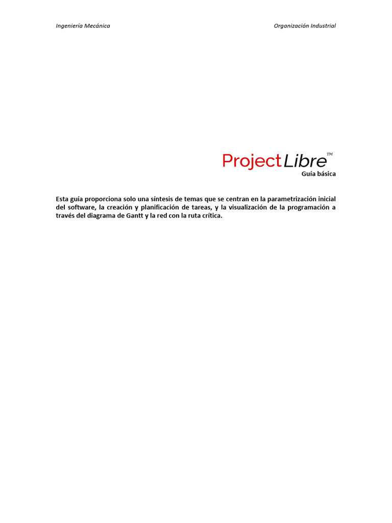 Guia Basica de Project Libre | PDF | Software | Gestión de proyectos