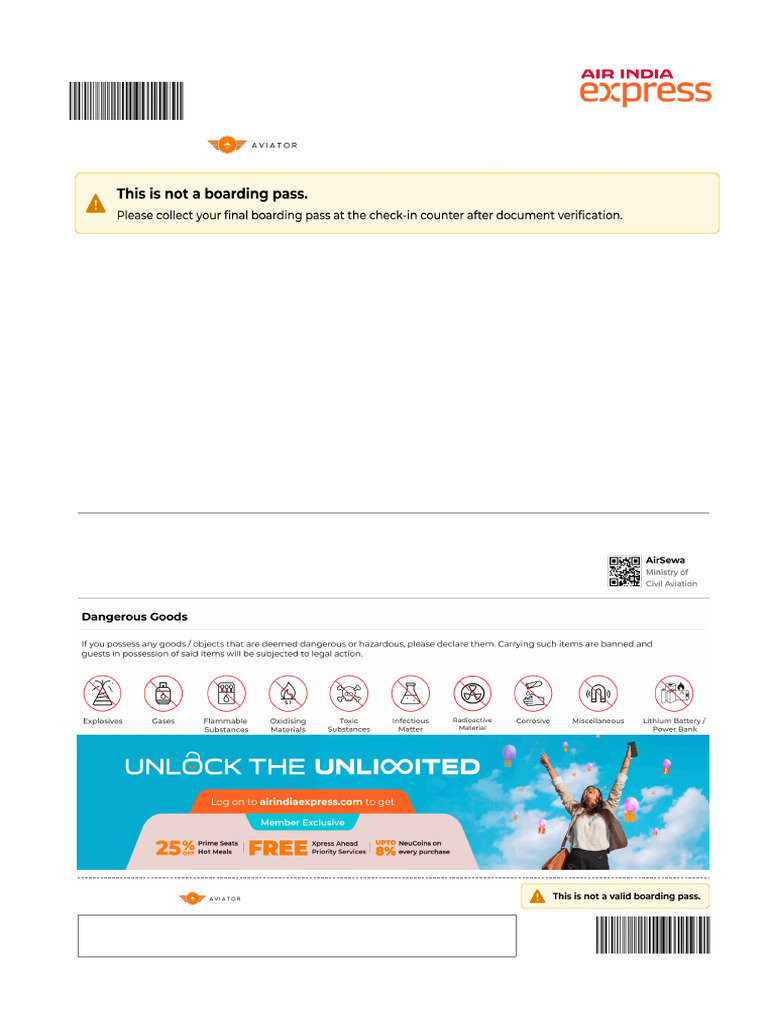 Boarding Pass (BLR-HDO) | PDF