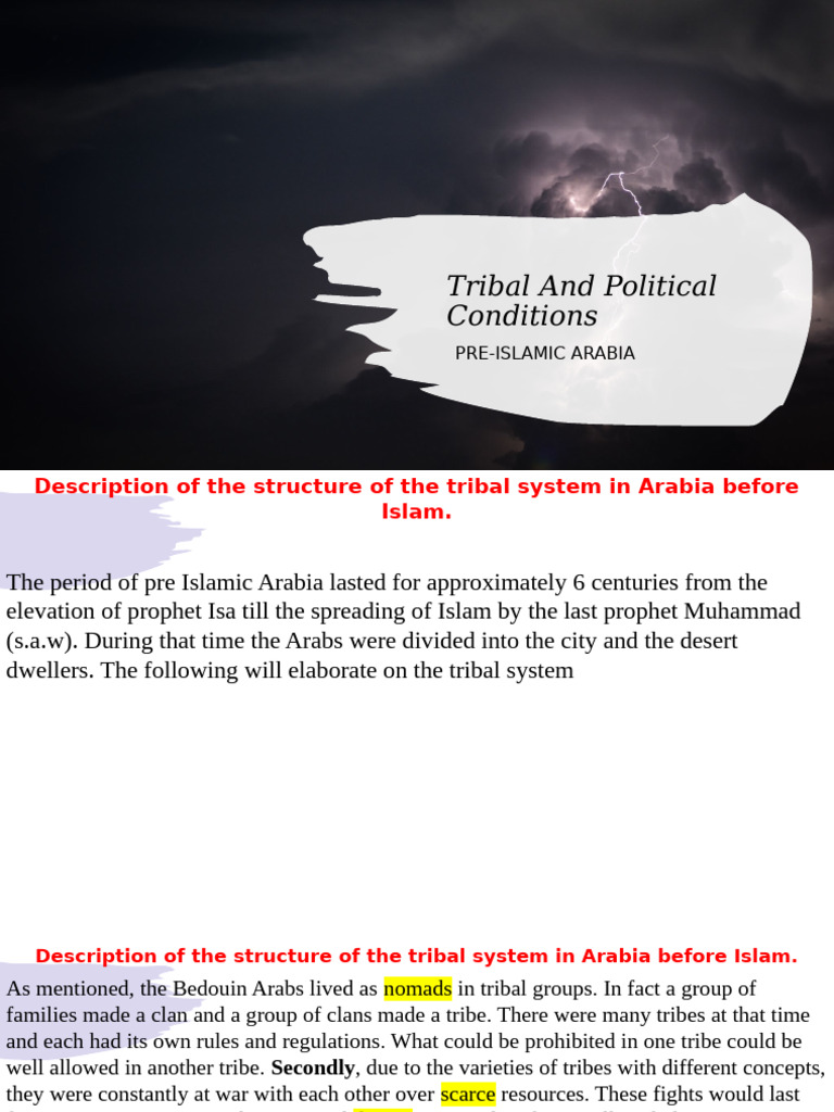 A Tribal and Political Conditions of Pre Islamic Arabia | PDF ...