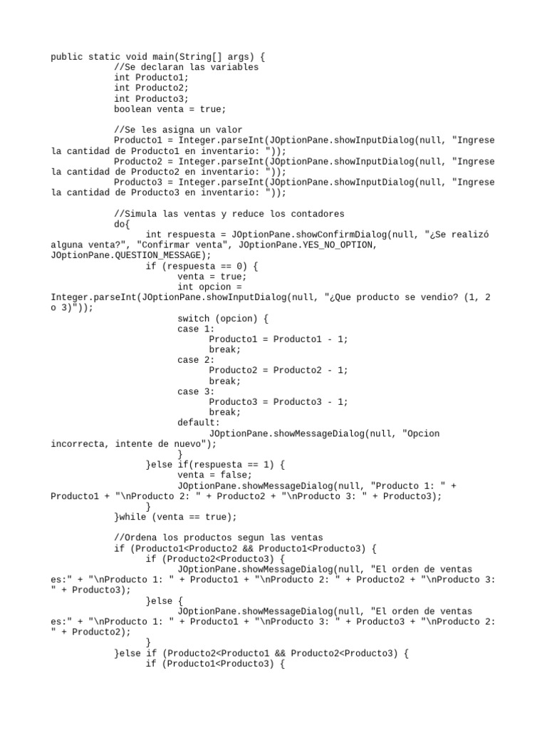 Proyecto Java en Equipo (Codigo) | PDF | Programación de computadoras ...