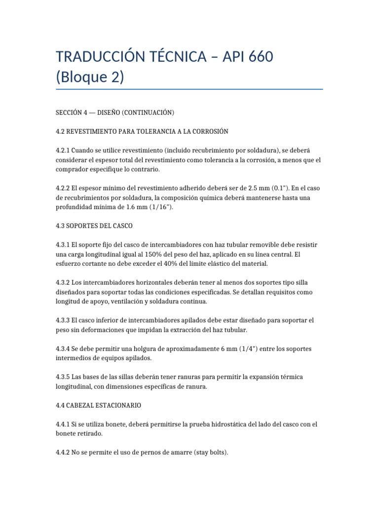 Diseño y Requisitos API 660 | PDF | Revestimiento | Tornillo