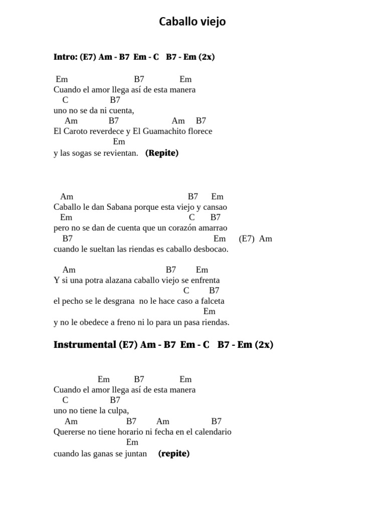 Caballo Viejo Revisión 2 | PDF