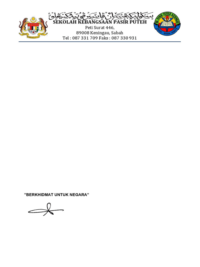 Contoh Surat Permohonan Lawatan Sekolah | PDF