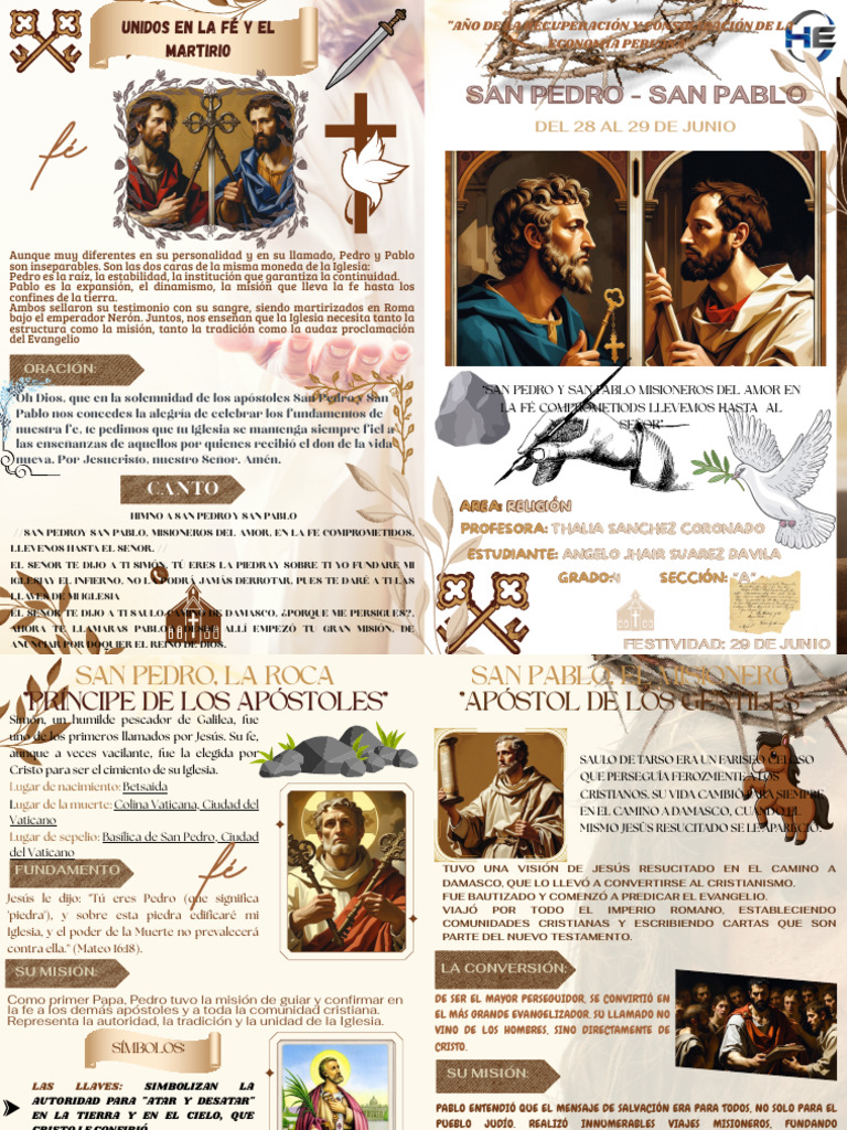 Folleto Díptico Programación Semana Santa Pascua | PDF | San Pedro ...