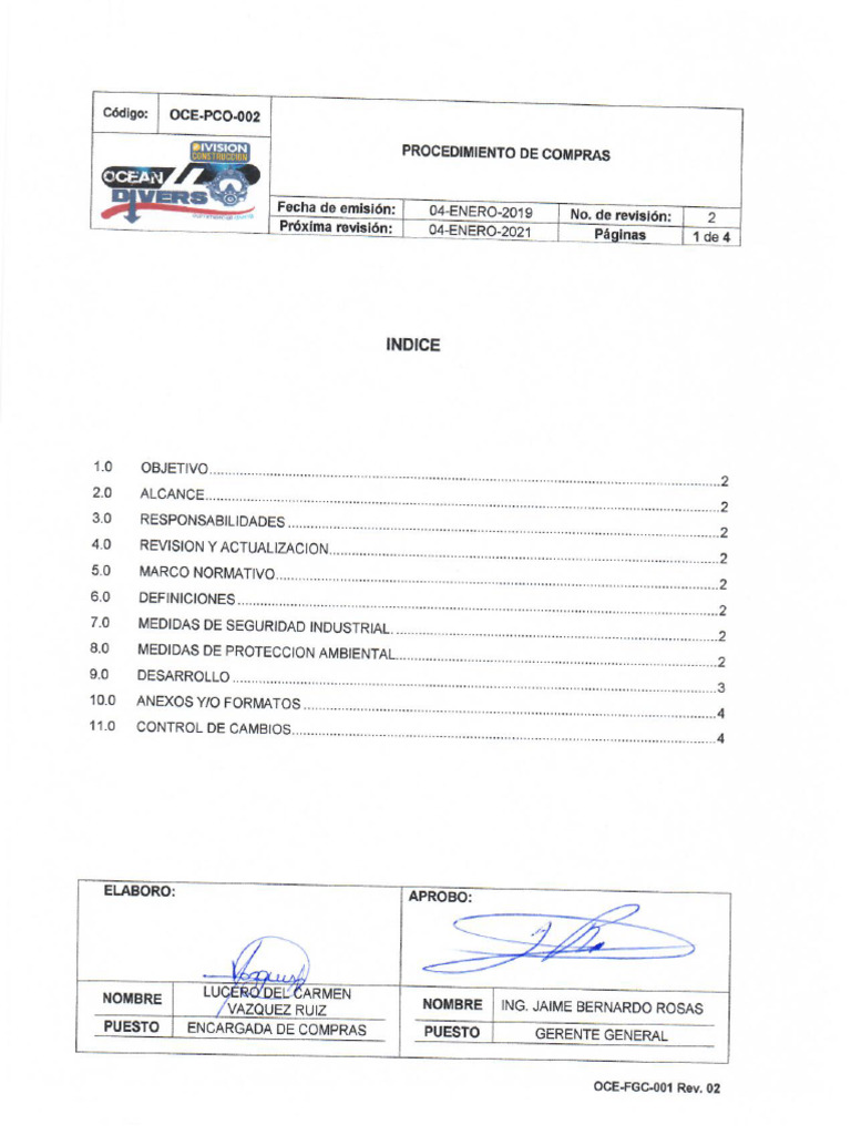 Oce-Pco-002 Rev. 2 Procedimiento de Compras | PDF