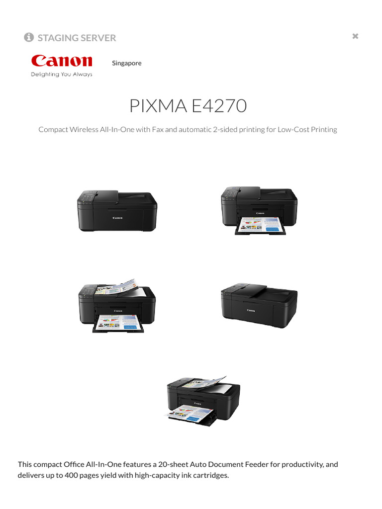 Inkjet Printers - PIXMA E4270 - Canon Singapore | PDF | Printer (Computing) | Office Equipment