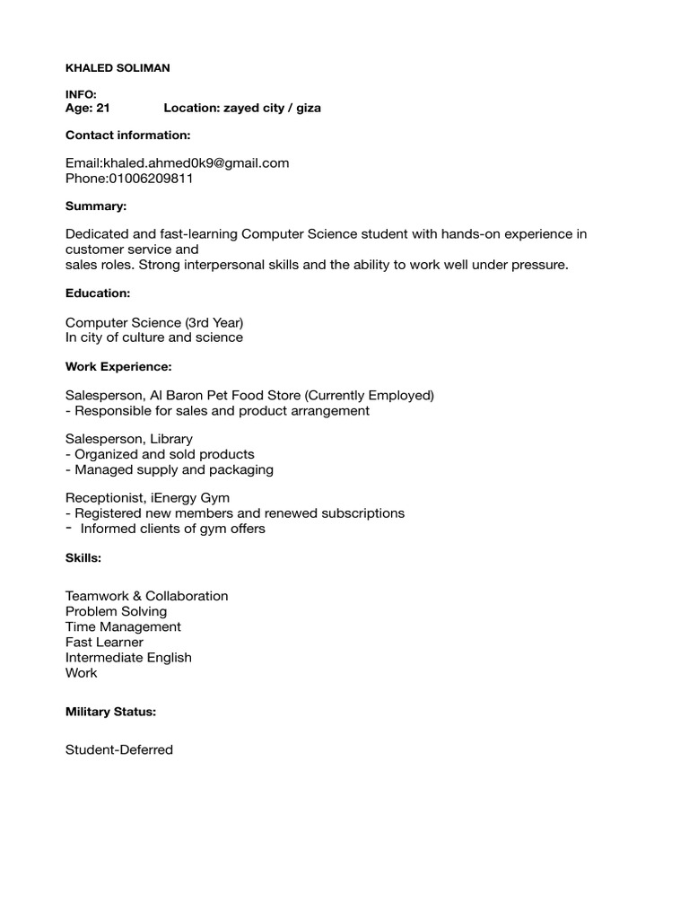 Khaled Soliman Cv-1 | PDF