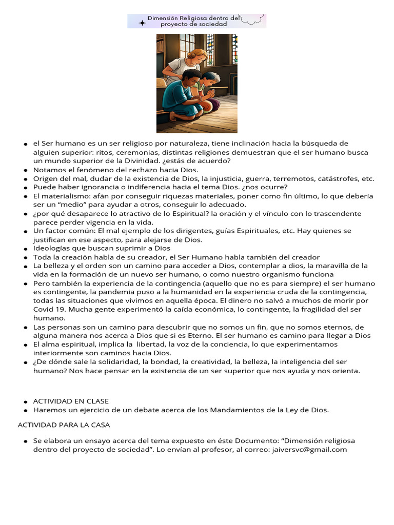 Dimensión Espiritual en la Sociedad | PDF | Dios | Humano