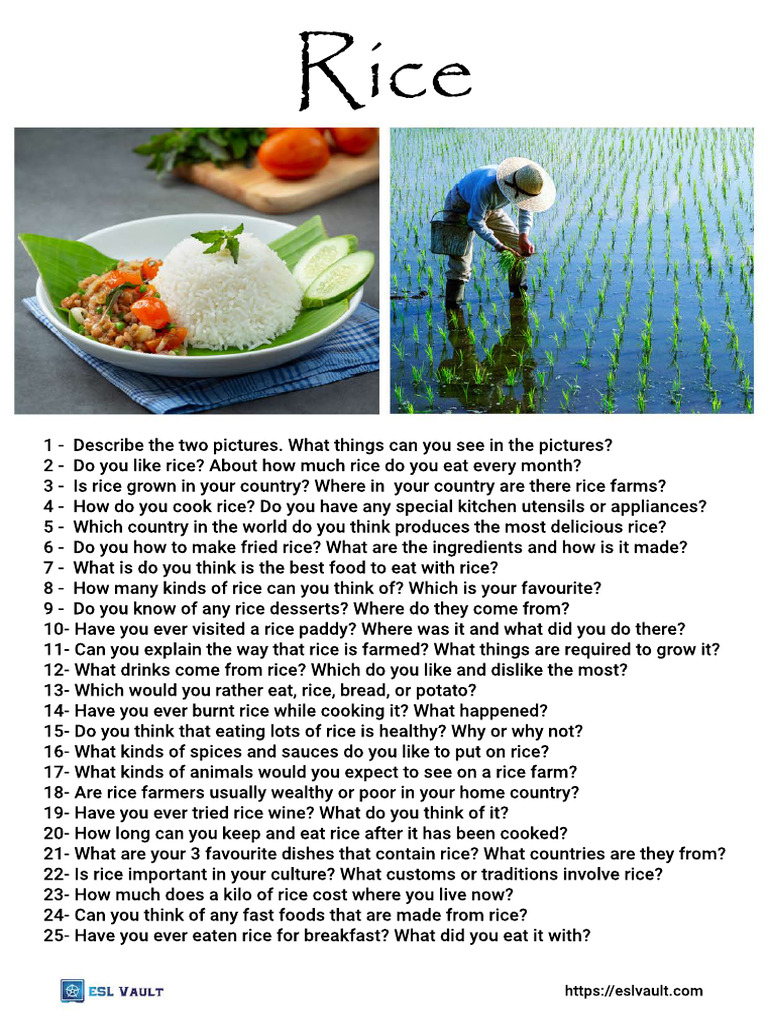 25 Rice Conversation Questions | PDF