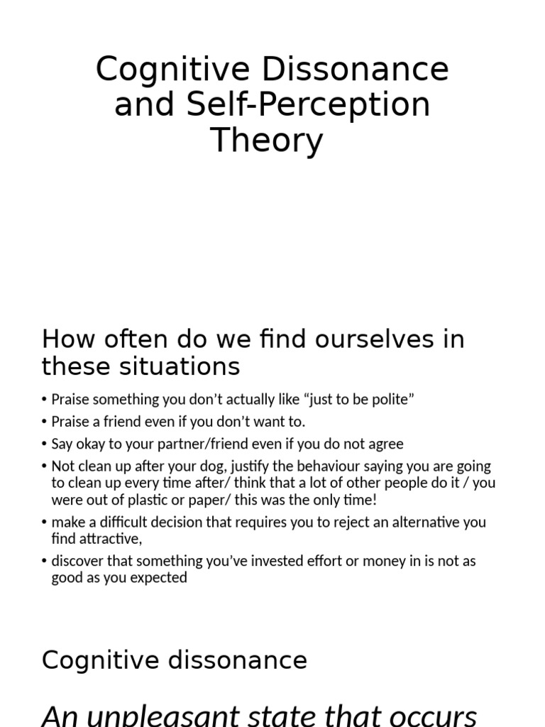 Cognitive Dissonance | PDF | Attitude (Psychology) | Behavioural Sciences