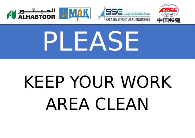 Please Keep Your Work Area Clean With Logos | PDF
