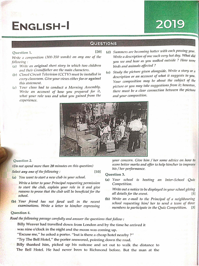 English Language ICSE 2019 PAPER | PDF