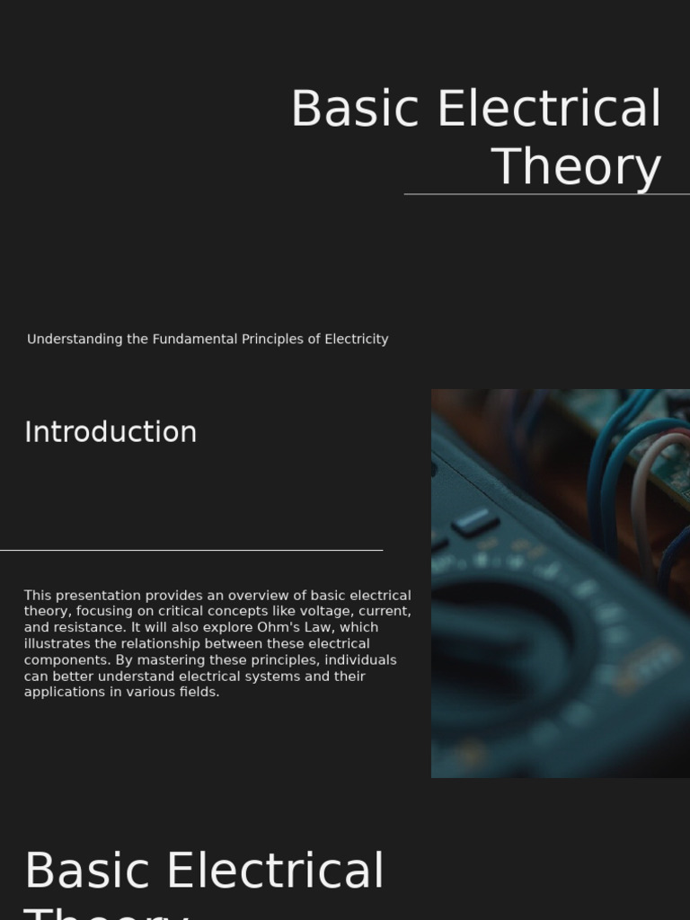 Basic Electrical Theory | PDF | Electricity | Voltage