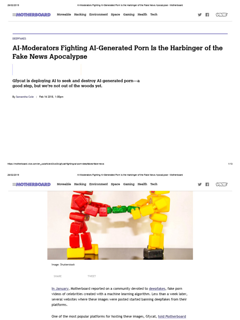 AI-Moderators Fighting AI-Generated Porn Is The Harbinger of The Fake News Apocalypse ...