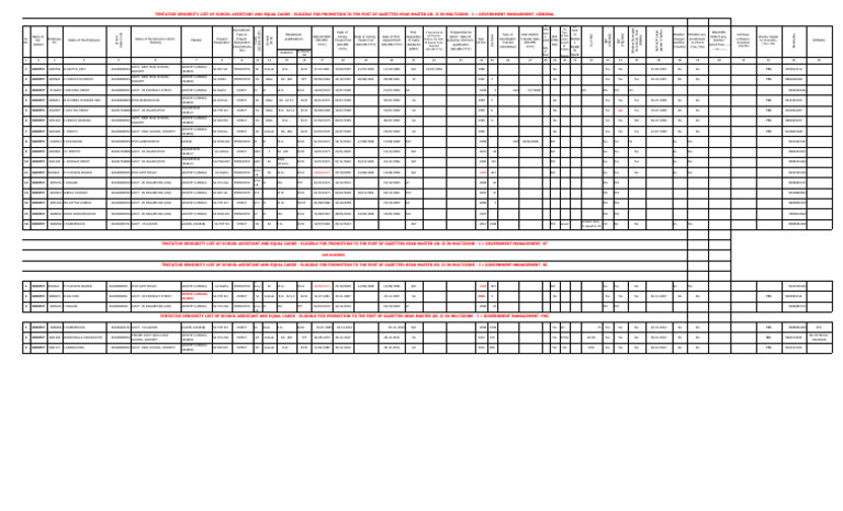 Teachers Promotion List 2025 | PDF