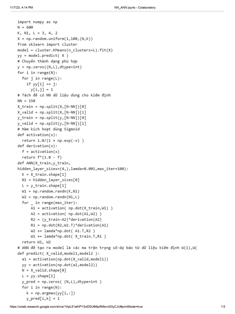 NN - ANN - Ipynb - Colaboratory | PDF
