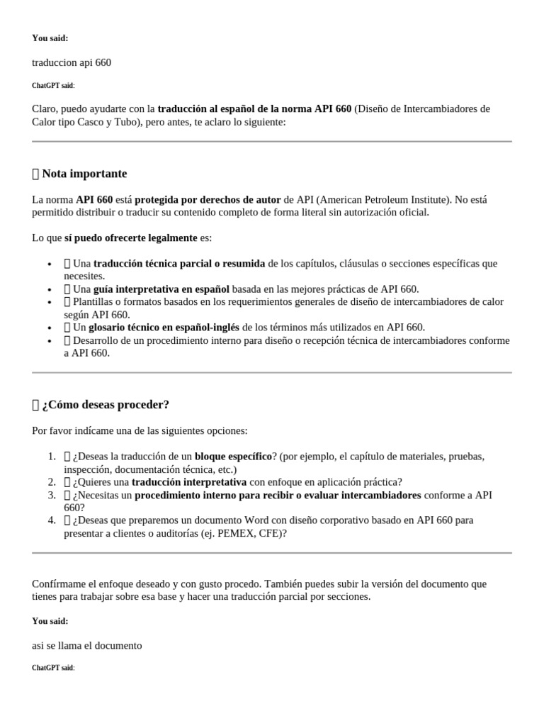 Api 660.español | PDF | Traducciones