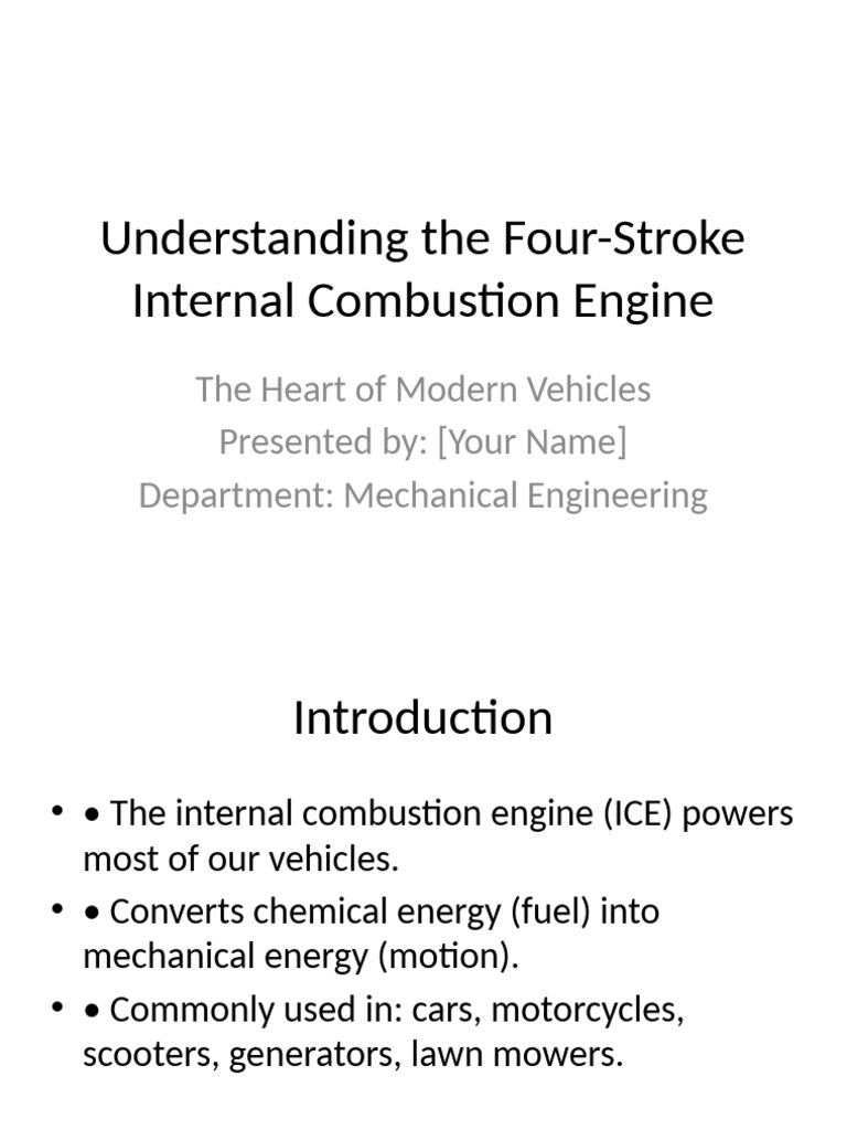 Four-Stroke Engine Mechanics Explained | PDF