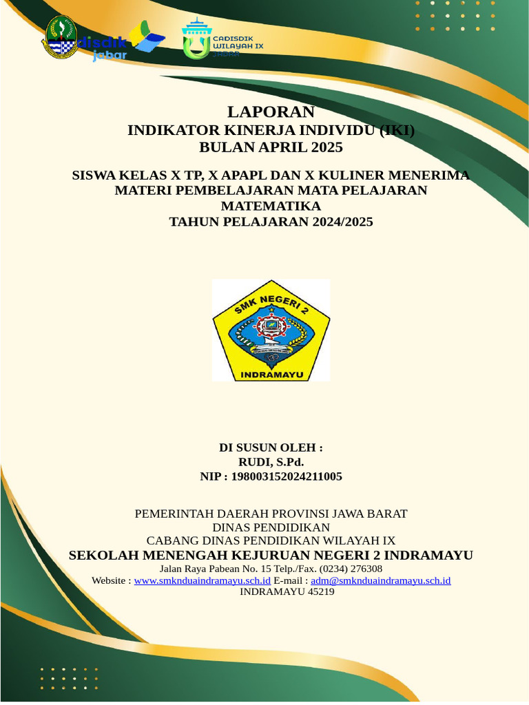Siswa Menerima Materi Pembelajaran APRIL 2025 JML Siswa | PDF