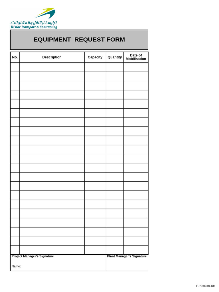 Equipment Vehicle Request Form | PDF