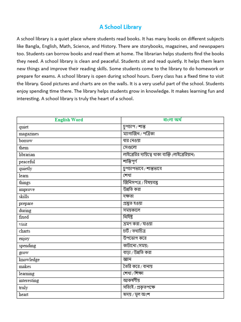 A School Library | PDF