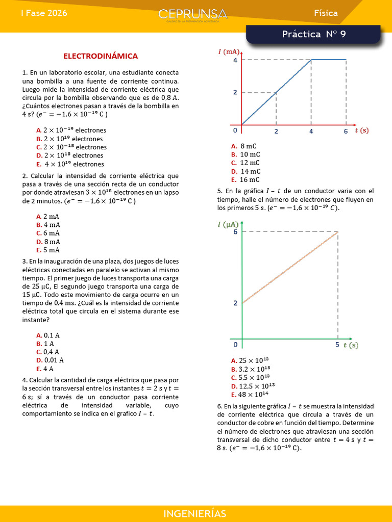 P9 - Fisica | PDF | Resistor | Corriente eléctrica