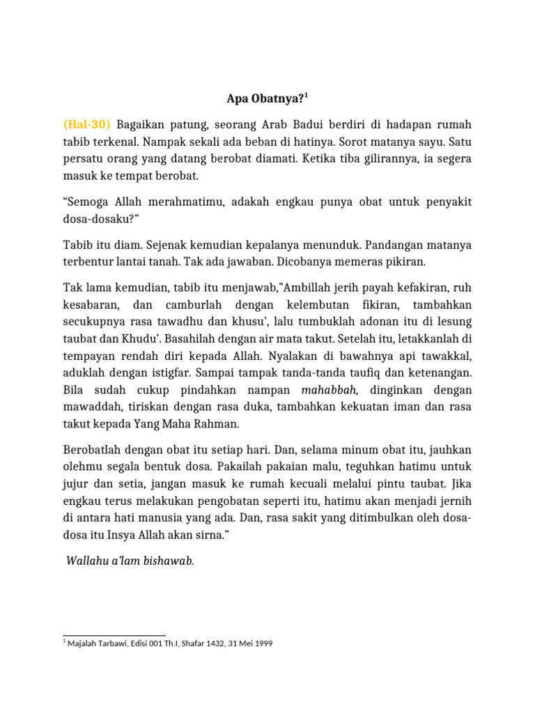 Obat Spiritual untuk Penyakit Dosa | PDF