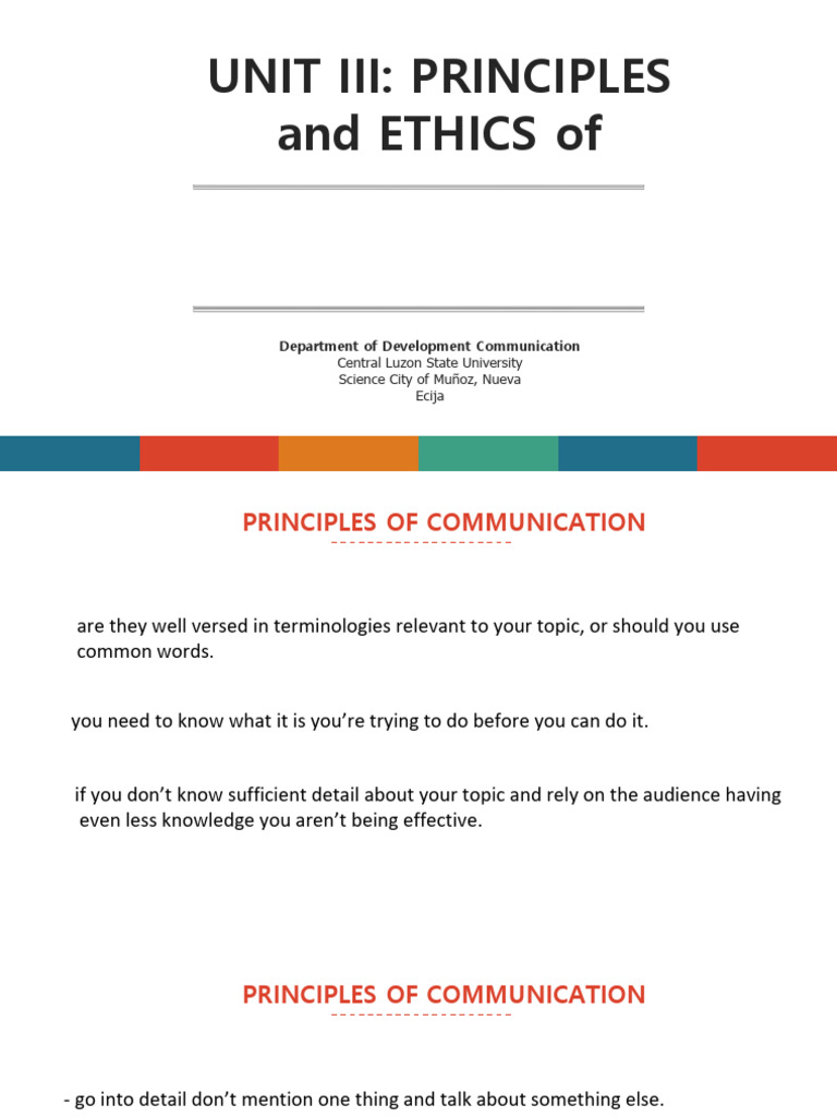 Communication Principles and Ethics Guide | PDF | Communication | Human ...