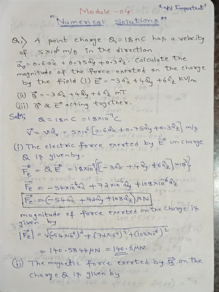 Module 4 Numericals EMT | PDF | Electromagnetism | Electrodynamics