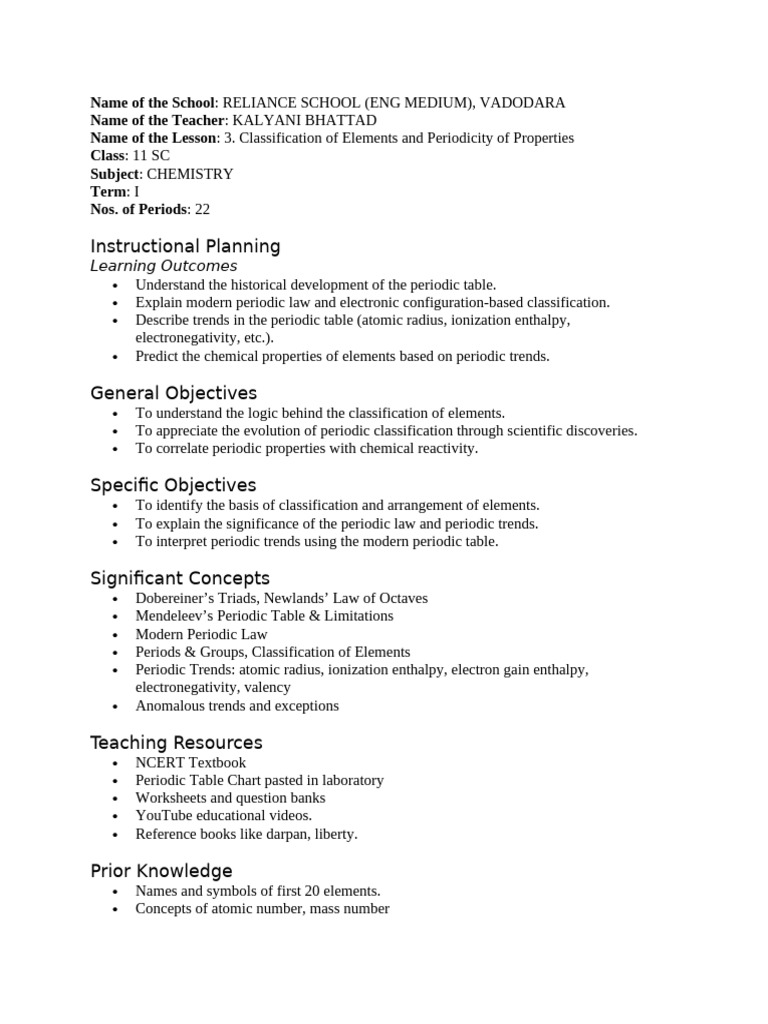 Classification of Elements LP | PDF | Periodic Table | Atomic Physics