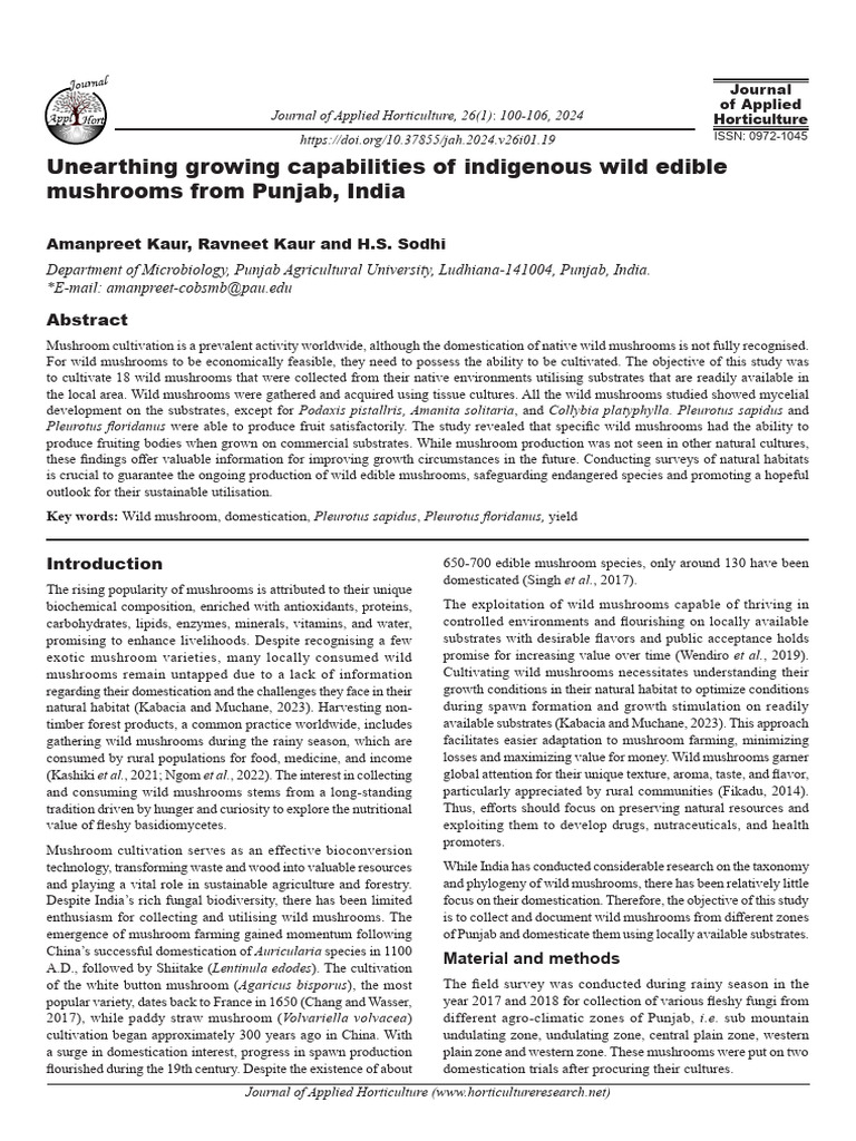 Unearthing Growing Capabilities of Indigenous Wild Edible | PDF ...