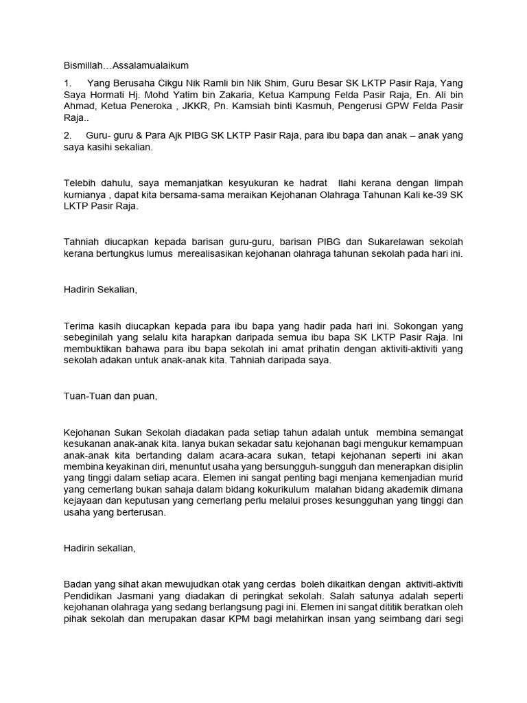 Teks Ucapan Perasmi Kot 2025 Separa | PDF