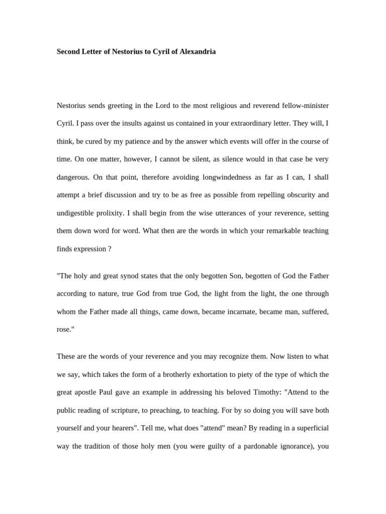 Nestorius' Defense of Christ's Nature | PDF | Jesus | Mary, Mother Of Jesus