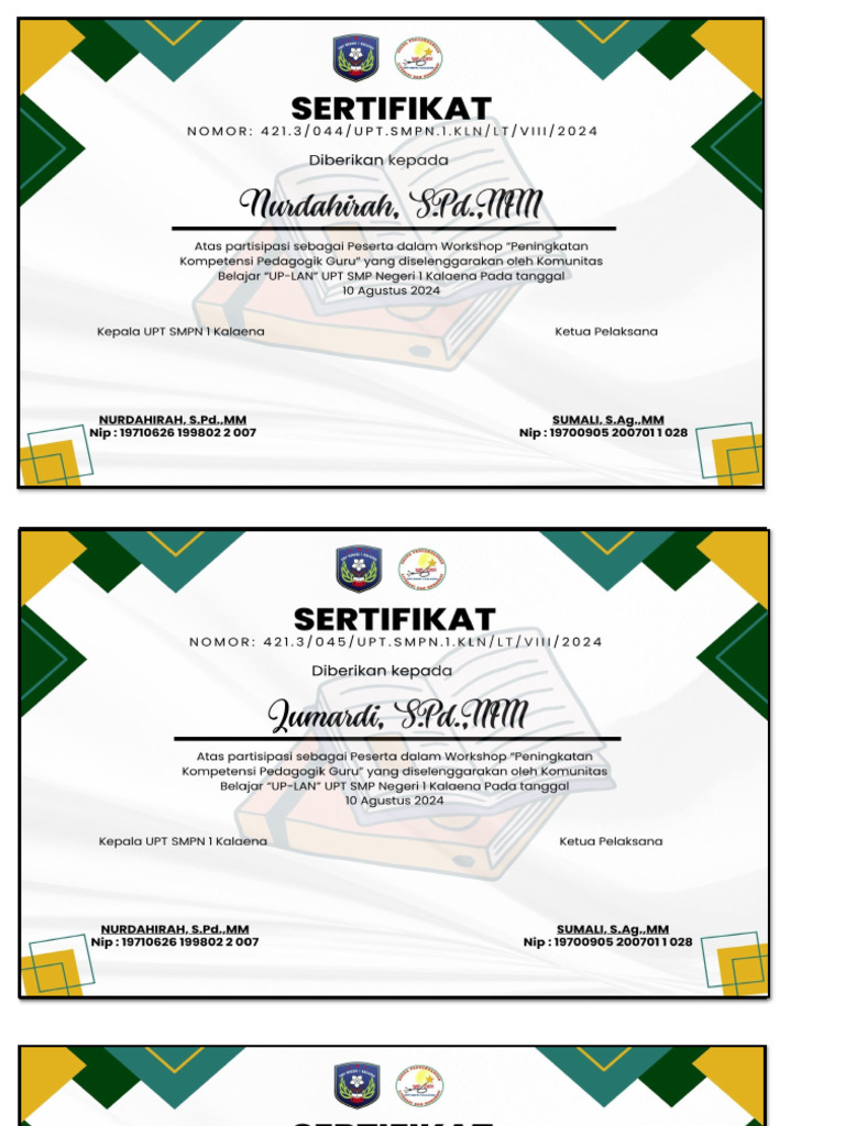 Sertifikat Workshop | PDF